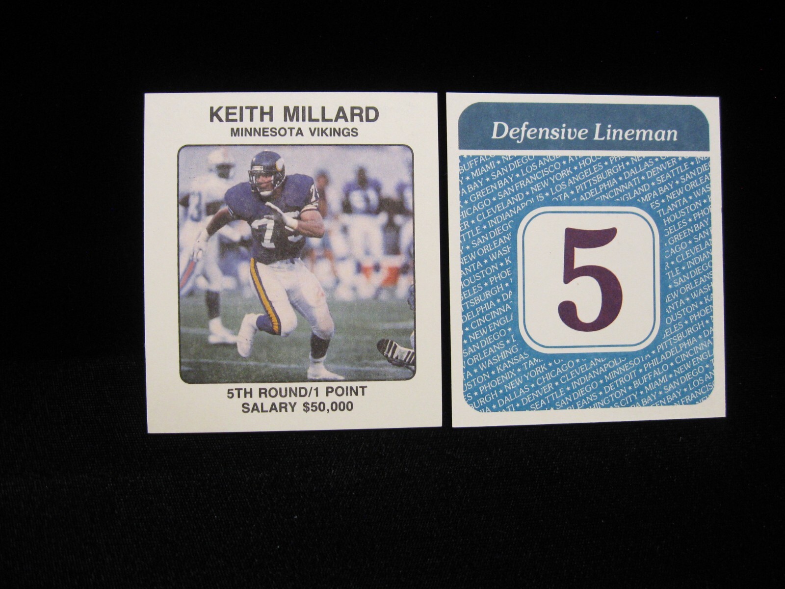1989 Keith Millard Minnesota Vikings NFL Franchise Game Card 1ct | eBay