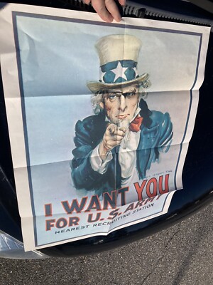 1975 I WANT YOU FOR US ARMY - UNCLE SAM - RECRUITING POSTER 22" X 28 ...