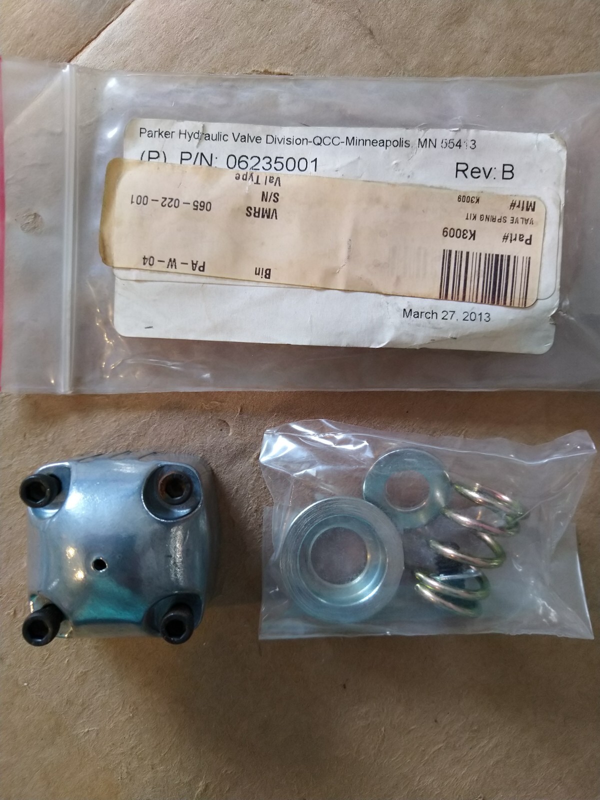 PARKER HYDRAULIC K-3009-A VALVE SPRING KIT 06235001 | eBay