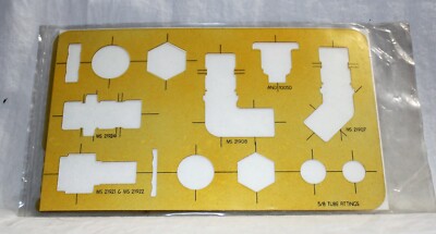 M.S. Fluid Fitting Tube Fitting Templates 5/8" Drafting Template | eBay