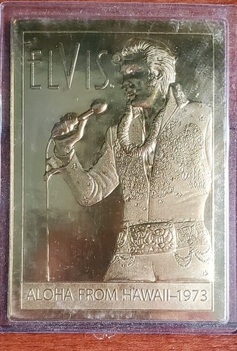 Elvis Presley 22kt Sculpted Karat Gold Card Danbury Mint Aloha From ...