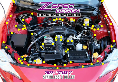 ZSPEC "Stage 2" Dress-Up Bolts(TM) Fastener Kit for FRS, BRZ, 86 '13-21 ...