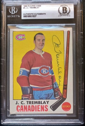 J.C. TREMBLAY AUTOGRAPHED 1969-70 O-PEE-CHEE MONTREAL CANADIENS CARD | eBay