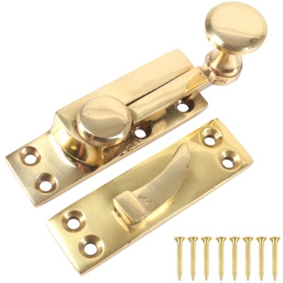 SOLID BRASS LEVER ARM Window Lock Latch Casement Sash Sliding Wood ...
