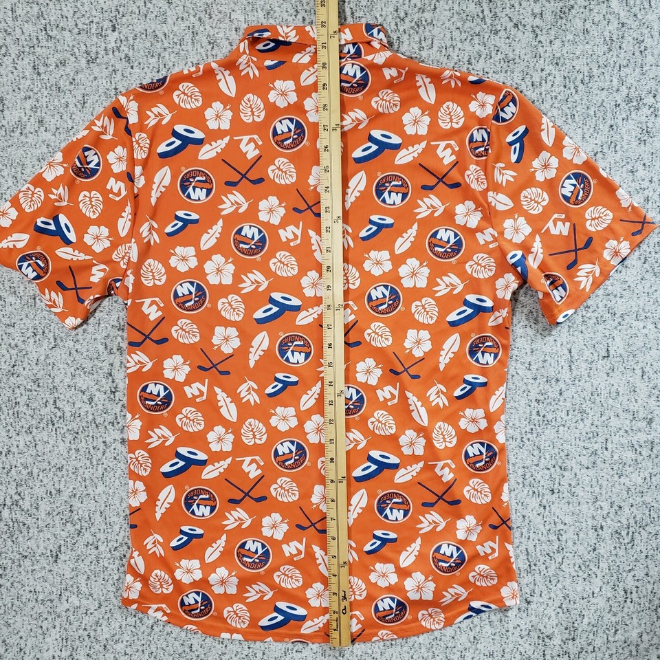 New York Islanders Hawaiian Shirt Mens XL Orange Logo Giveaway SGA NHL ...