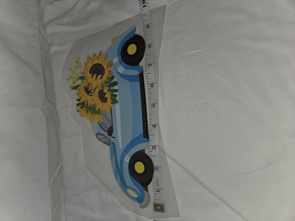 Heat Transfer Iron On Sublimation Blue Truck Sunflowers Size 9x5 | eBay