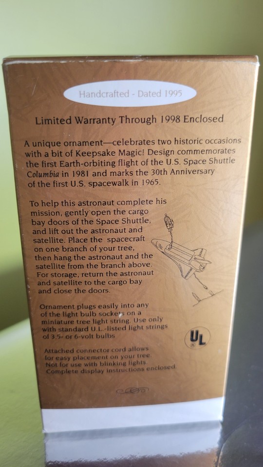 1995 Hallmark Keepsake Space Shuttle Stringer Light Magic Ornament | eBay