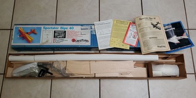GREAT PLANES SPORTSTER BIPE 40 RC MODEL BI-PLANE Airplane Kit Vintage ...