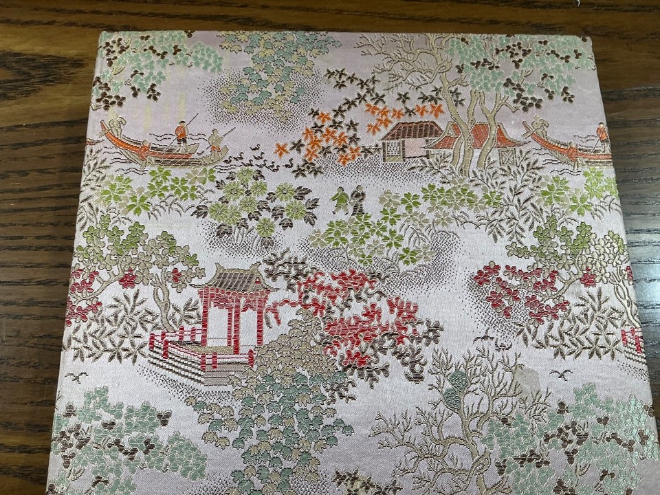 Chinese Silk Brocade Paper Folder Folio Chinese Scene Vintage | eBay