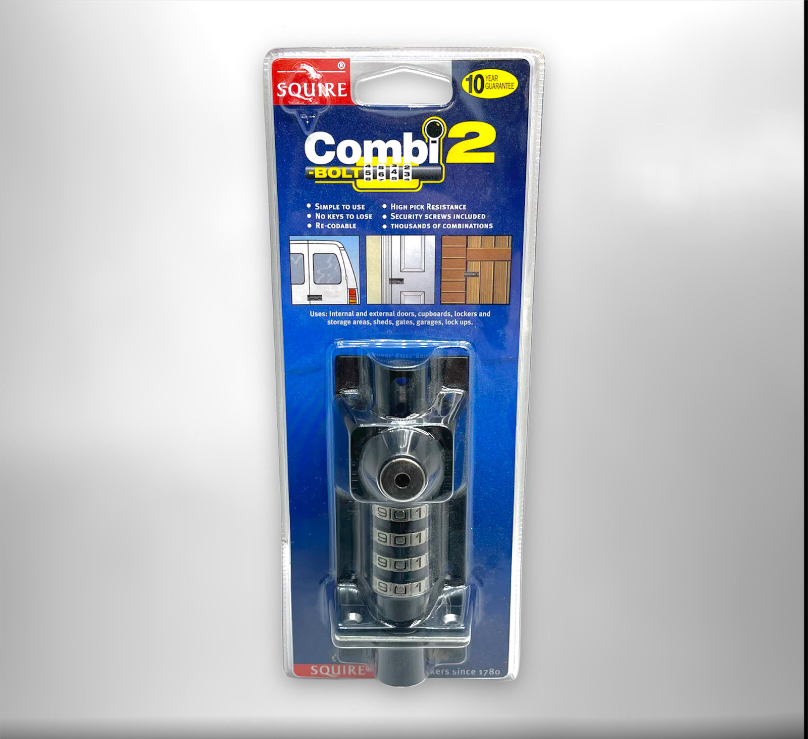 Squire Combi 2 Recodeable Locking Bolt 120mm - Black | eBay