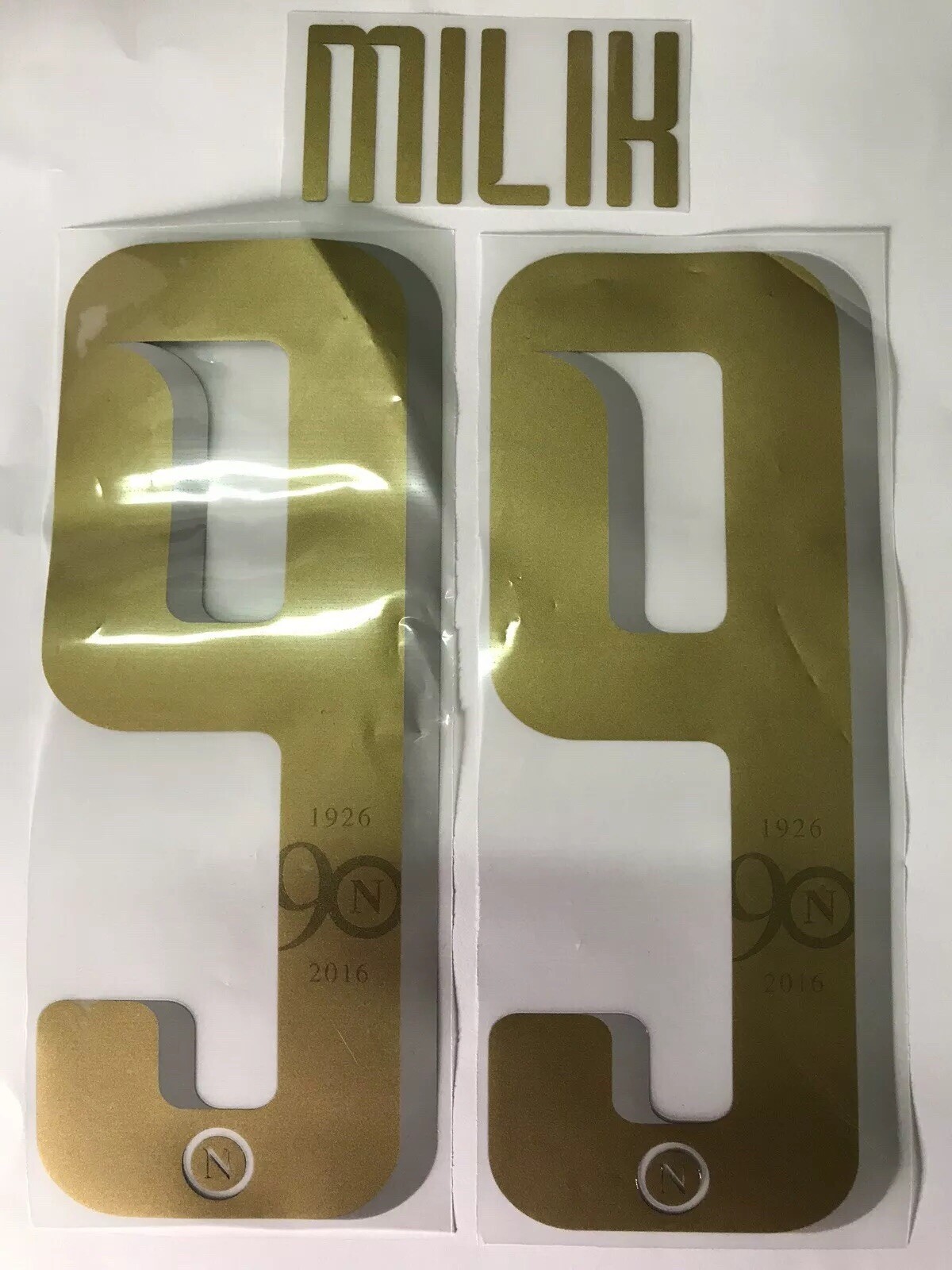 SSC NAPOLI NAMESET KIT NOME+NUMERO MILIK 99 Oro UFFICIALE 16/17 | eBay