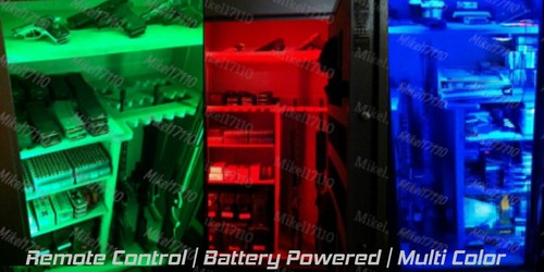 LED Wireless Battery Power Gun Safe Vault LED Light 7 Color Remote ...