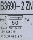 Eaton Adjustable J-Hanger B3690-2 ZN, 2 in Pipe, 3/8-16 Rod, 400 lb ...