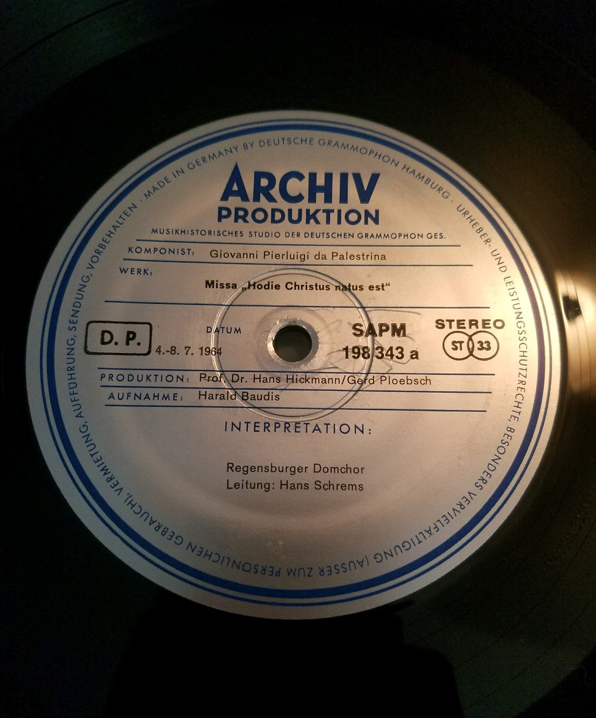 Archiv German import 198 343 Palestrina Missa Hodie Christus Improperia ...