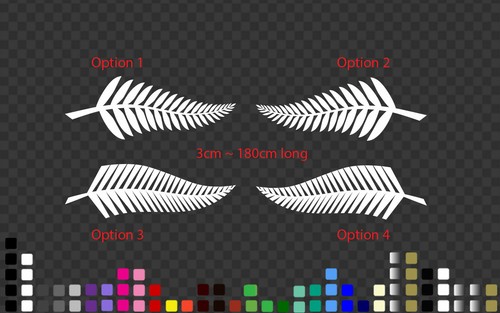 Silver Fern Sticker Decal New Zealand NZ Car Boat Window Wall Door ...