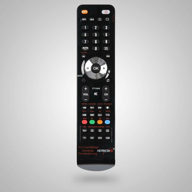 Heitech 10000081 4-in-1 Lernfähige Universal-Fernbedienung - Schwarz ...