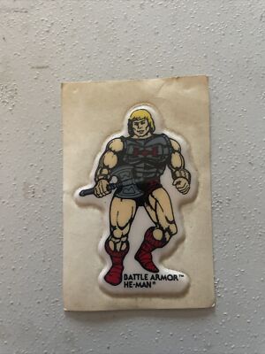 1984 Masters Of The Universe He-Man card puffy sticker battle armor ...