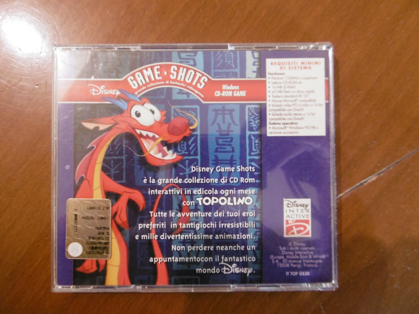 DISNEY GAME SHOTS CD-ROM GIOCO COMPUTER DISNEY | eBay