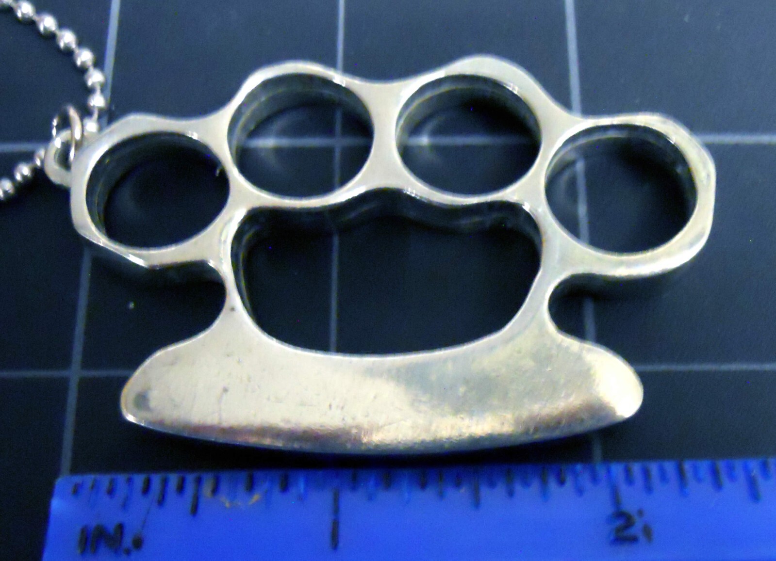 Necklace BRASS KNUCKLES Pendant Stainless Ball Chain New Good Charlotte ...