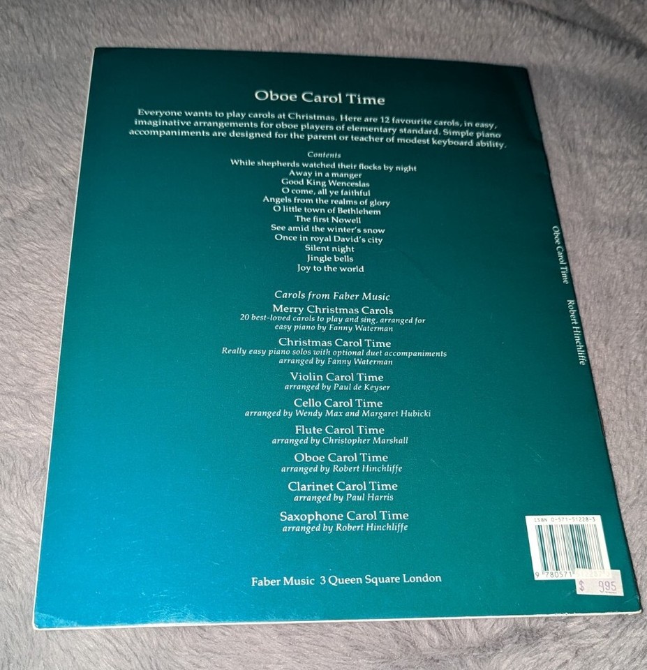 OBOE CAROL TIME MUSIC BOOK PAPERBACK EASY CAROLS FOR OBOE WITH PIANO | eBay