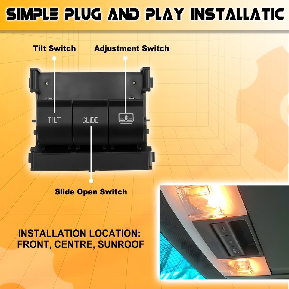 BB5Z-15B691-AA Black Sunroof Moon Roof Switch Overhead Console For ...