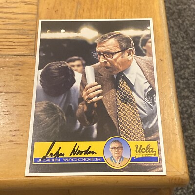 Autographed Signed JOHN WOODEN UCLA Bruins 4x6 Picture Postcard HOF w ...