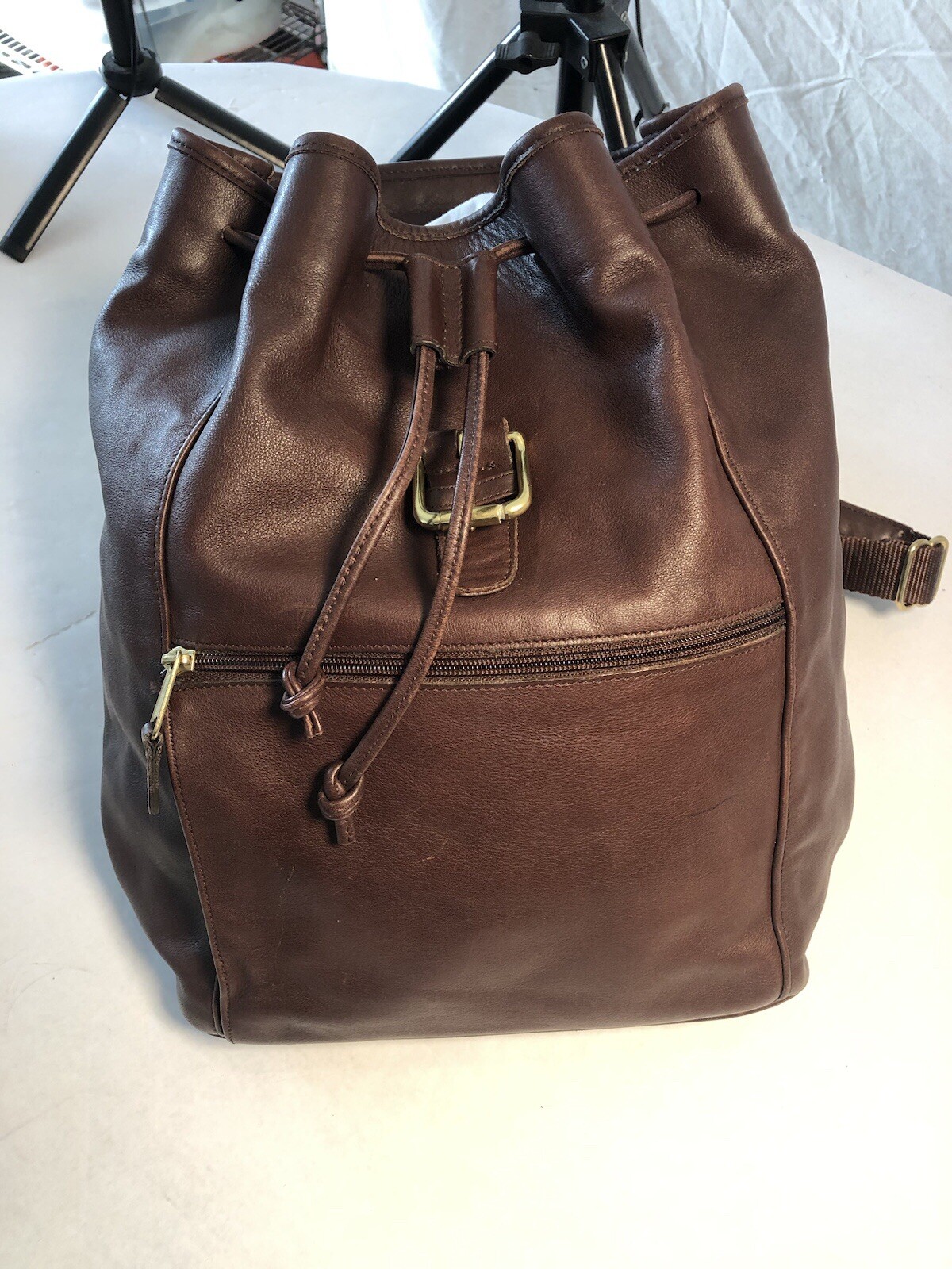 Vintage Coach Leather Backpack Brown USA Made 0529 Drawcord Buckle ...