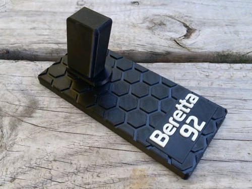 Beretta 92 /92FS M9 Pistol Display Stand Black with White Text 9mm | eBay