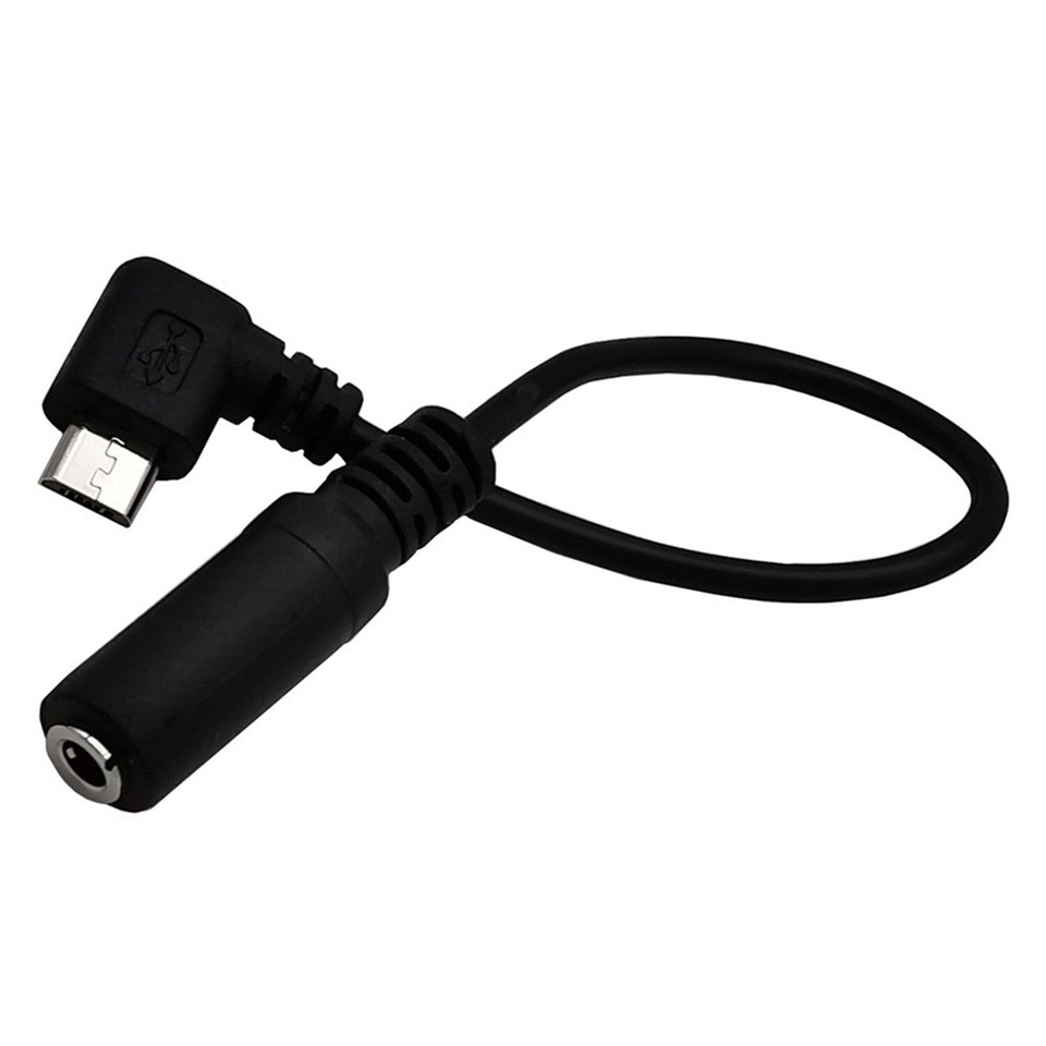 Right Angled Micro USB Male to 4 Pole 3.5mm Female Adapter Cable Mic ...