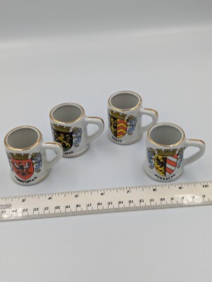 4 German Collectible, Mini Steins, Beer Mug, Shot Glass, 2" Tall | eBay