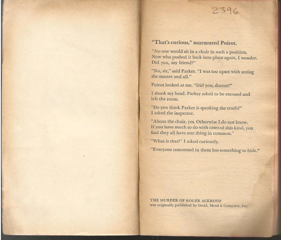 The Murder of Roger Ackroyd,Agatha Christie,Pocket Book,1954 | eBay