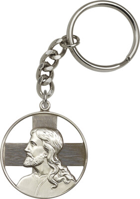 Pewter Jesus Christ Profile Key Ring KeyChain NEW By Bliss MADE USA | eBay