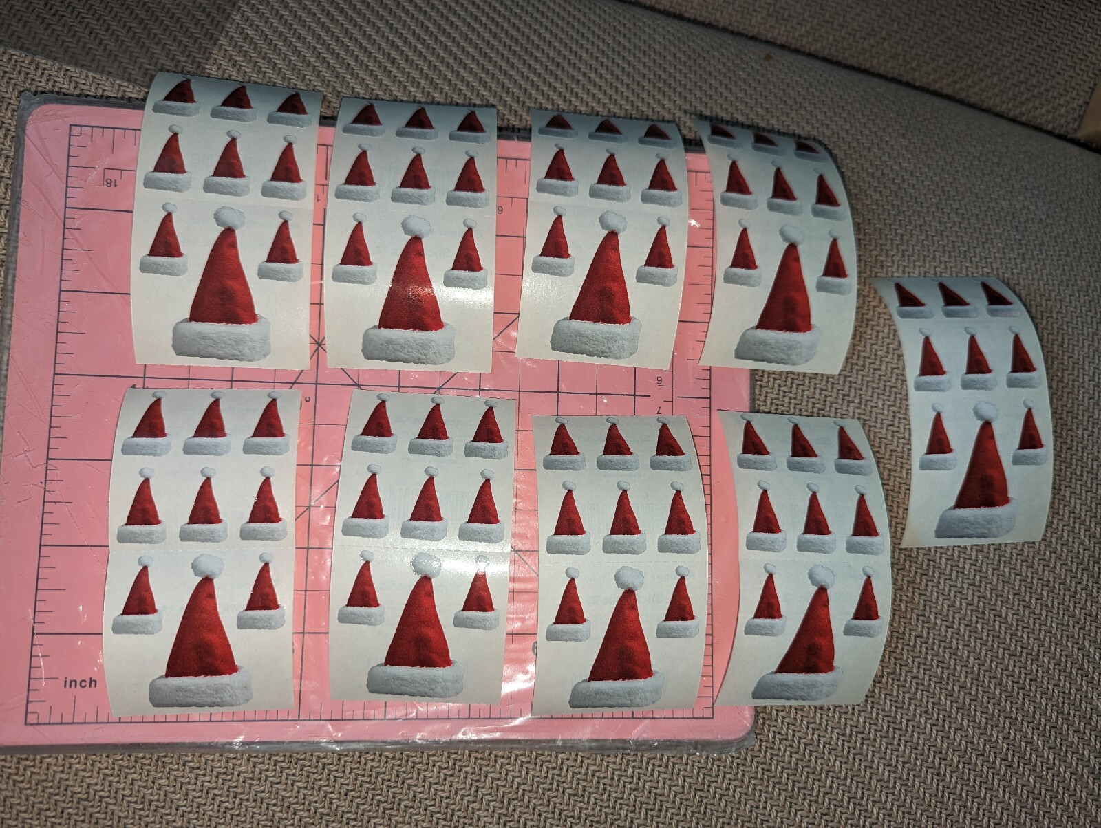 STICKY PIX Stickers Christmas Santa Hats 9 Strips | eBay