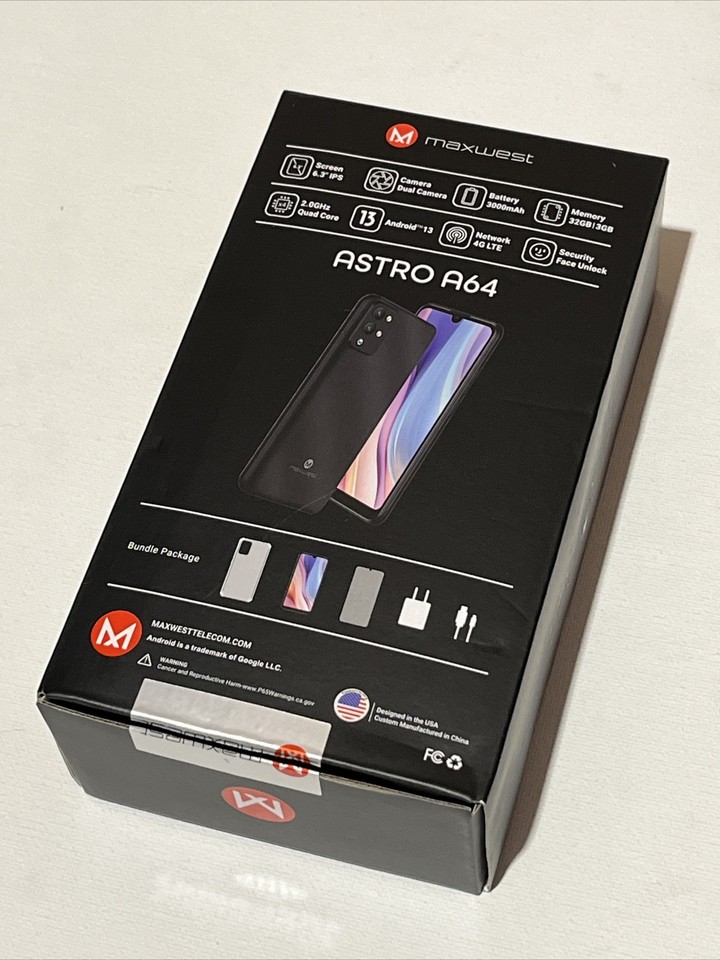 Maxwest Astro A64 32GB Dual Sim (Unlocked) SILVER. Android 13 ...