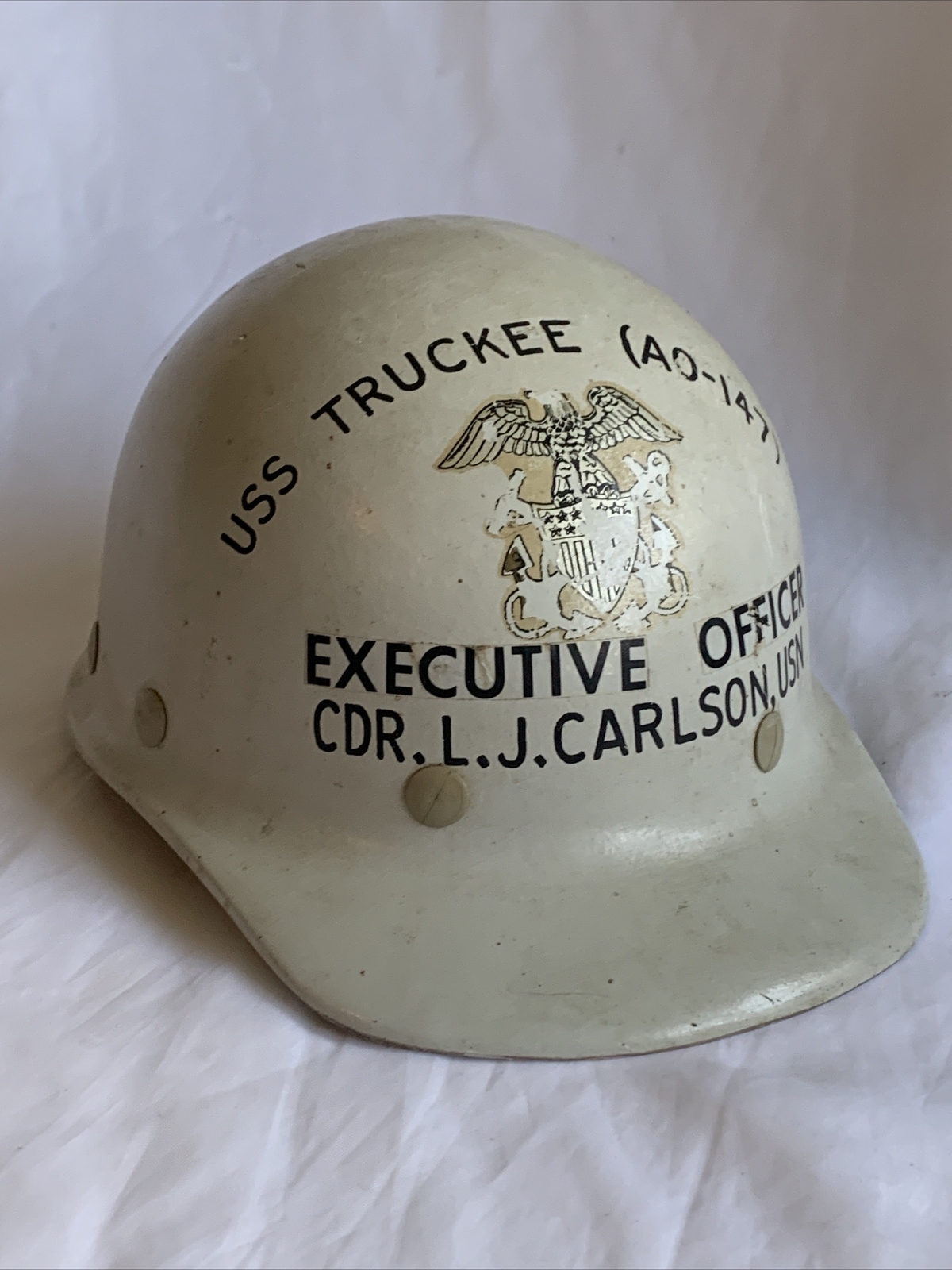 USS Truckee AO-147 Executive Officer Superglas Hard Hat Vintage US Navy ...