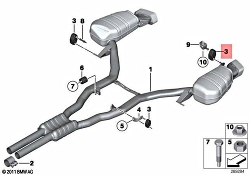 Genuine BMW X3 X4 M F06 F07 F10 F11 F12 F13 F25 F26 Rubber Mounting ...