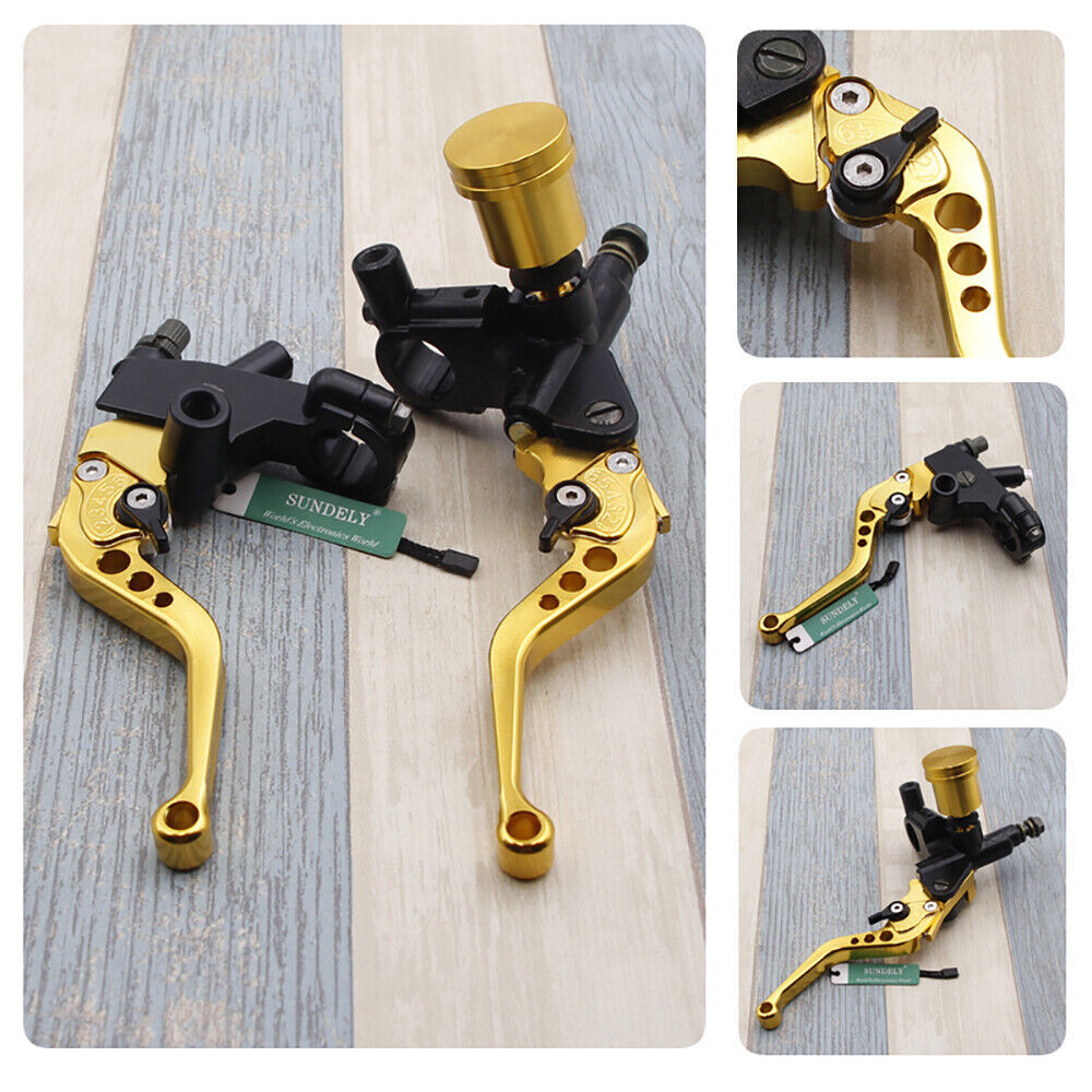 22mm Gold Motorcycle Handlebar Hydraulic Brake Master Cylinder Clutch ...