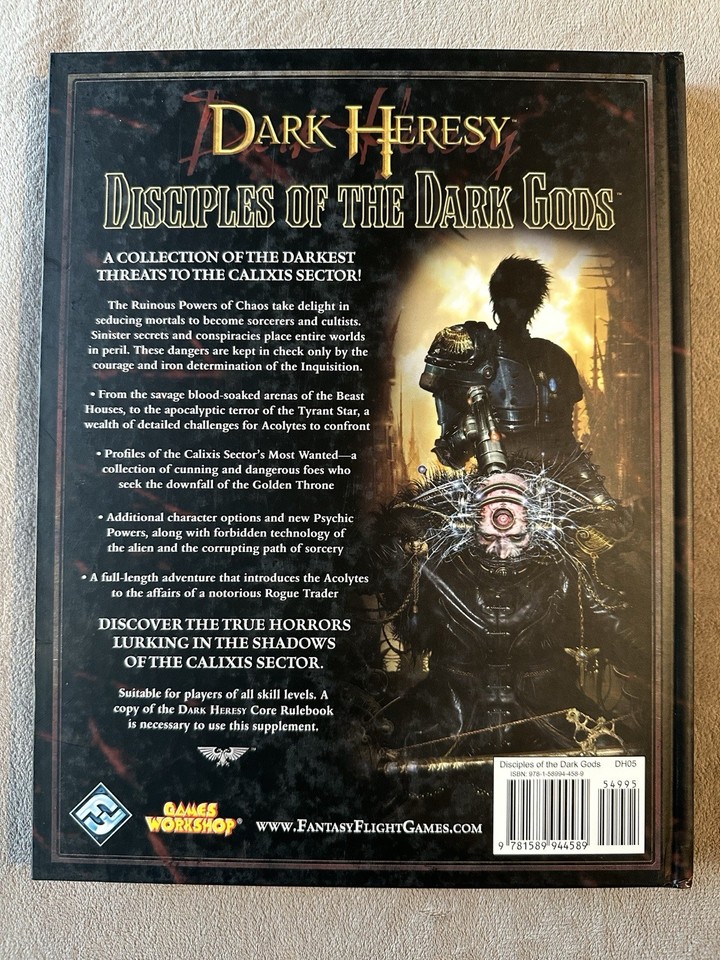 Dark Heresy Disciples Of The Dark Gods Fantasy Flight Games RPG ...