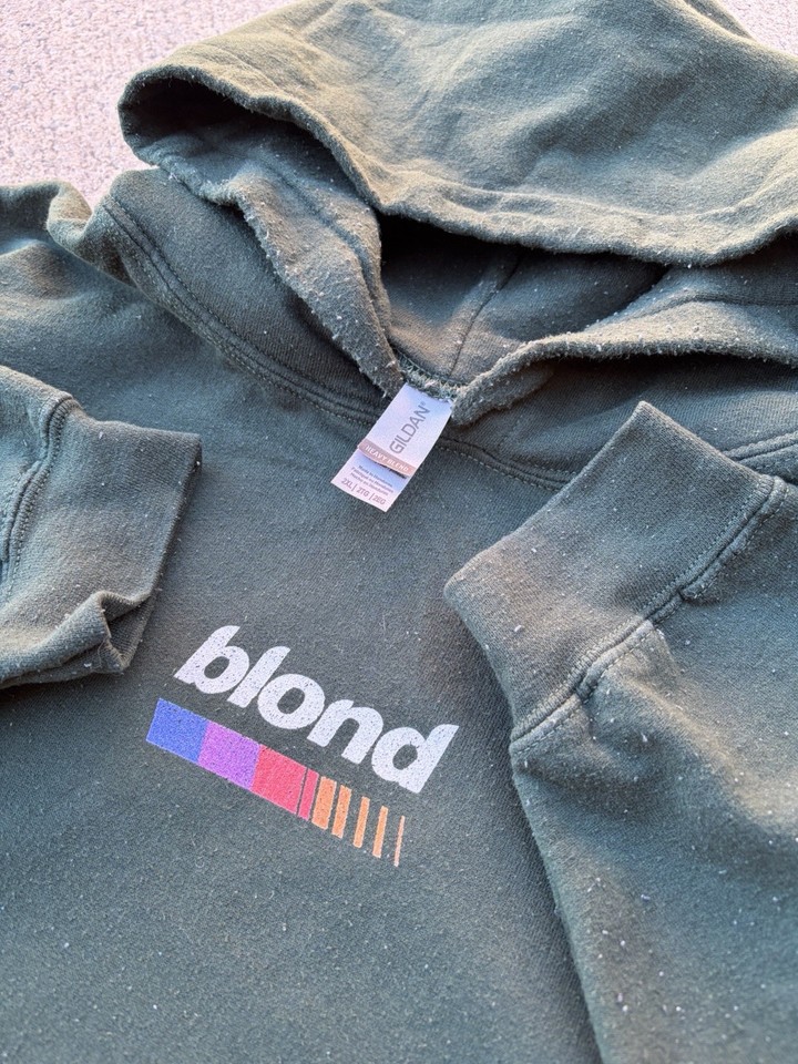 Frank Ocean Blond Logo Hoodie Sweatshirt Forest Green Pullover Boxy Fit ...