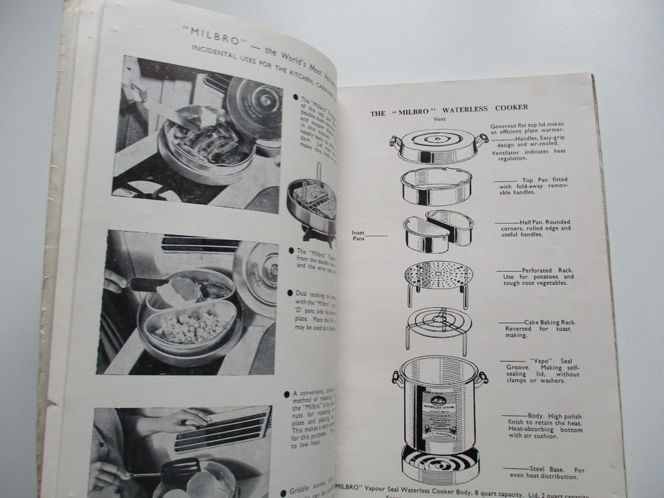 1956 WATERLESS COOKING Elizabeth Craig VINTAGE COOKERY Recipes 'MILBRO ...