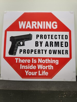 Owner Armed Warning Vinyl Decal Sticker 2nd Amendment Gun Firearm ...