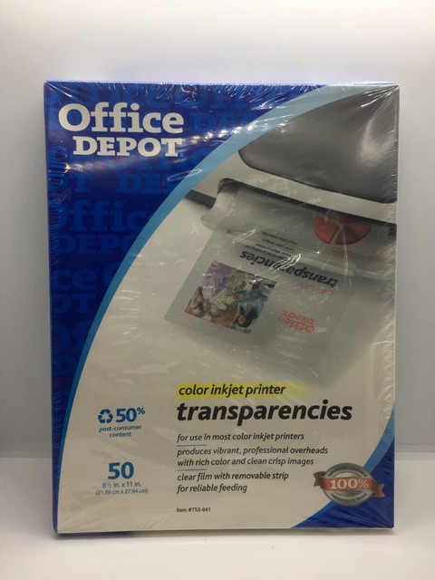 Office DEPOT Color Inkjet Printer Clear Transparency 33 out of 50 ...