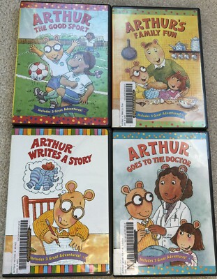PBS Kids Arthur Lot of 4 DVDs Writes a Story, The Good Sport, Doctor ...