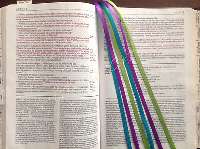 COOL BREEZE bookmark ribbons Bible study, hymnal, journal, multi page ...
