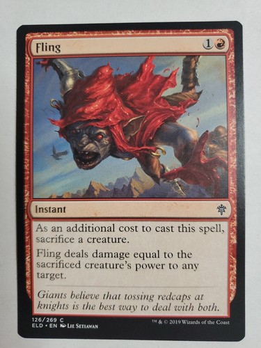 MTG Magic The Gathering Card Fling Instant Red Throne Of Eldraine 2019 ...