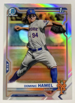 2021 Bowman Chrome Dominic Hamel 1st Bowman Silver Refractor RC 🔥 Mets ...