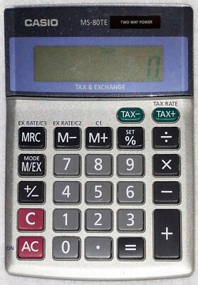 Casio MS-80TE Tax & Exchange Calculator | LCD Display | Financial ...