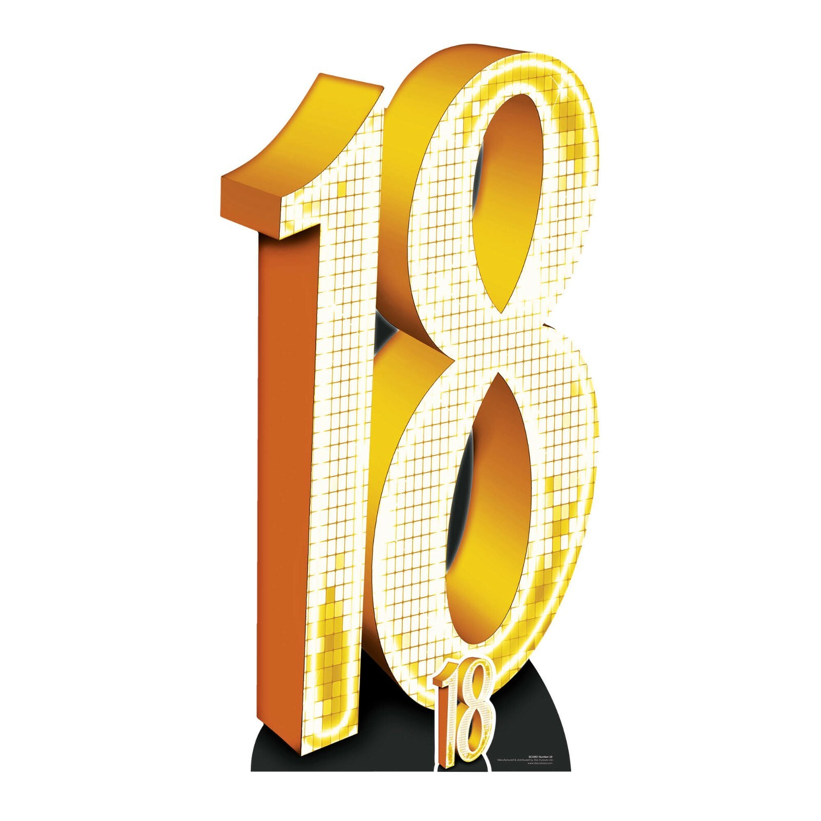Gold Number 18 Cardboard Cutout Large Birthday party age prop ...