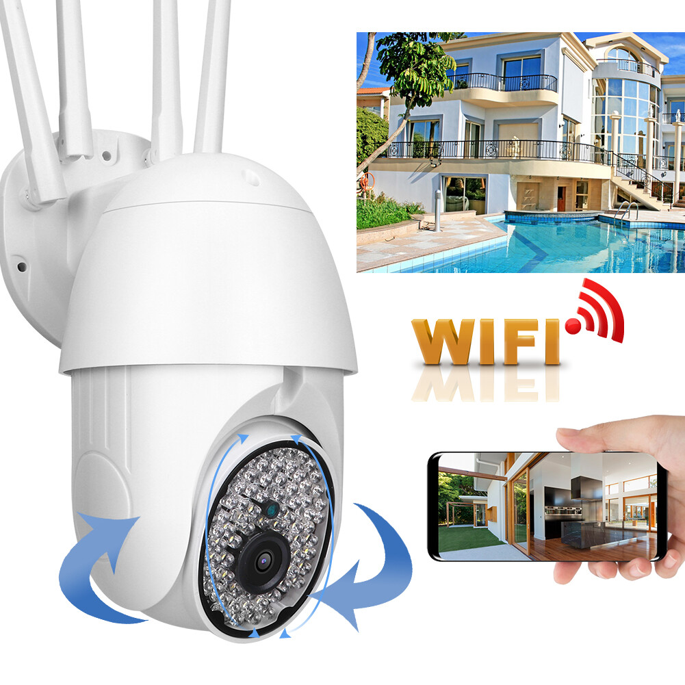 360°Panoramic Wireless WiFi PTZ IP Camera Outdoor Security CCTV 2-Way ...