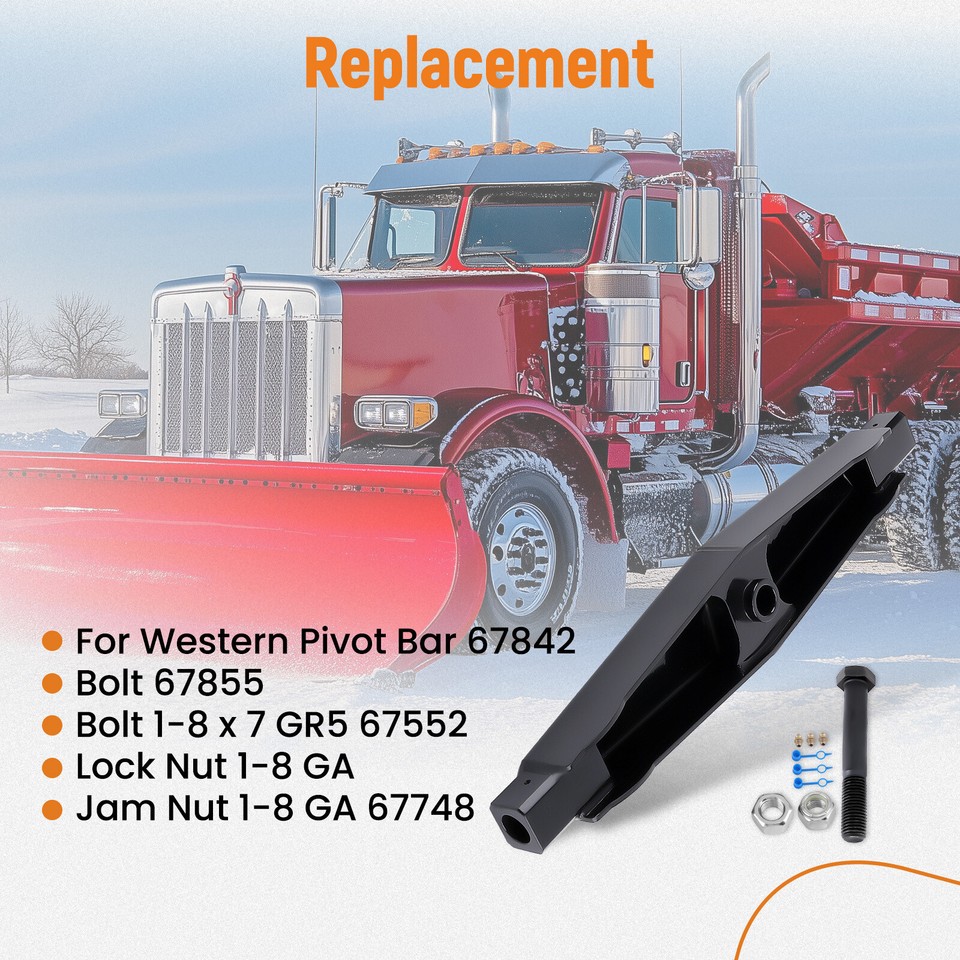 Snow Plow Pivot Bar with Bolt for Western Snow Plows 67842 67842-1 ...